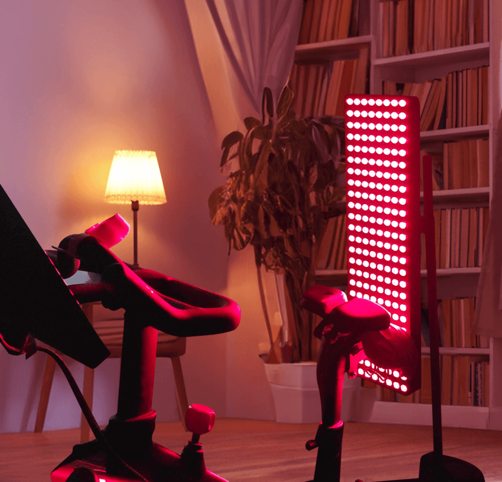 Red light panel 360 medical-style holder,